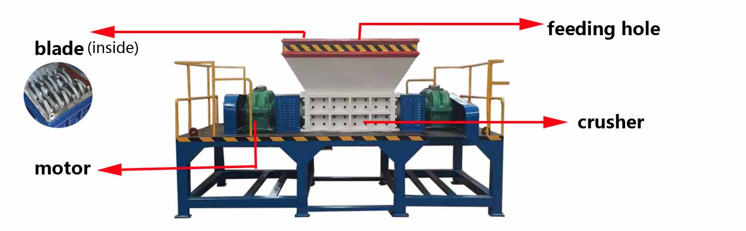 Double-shaft shredder machine